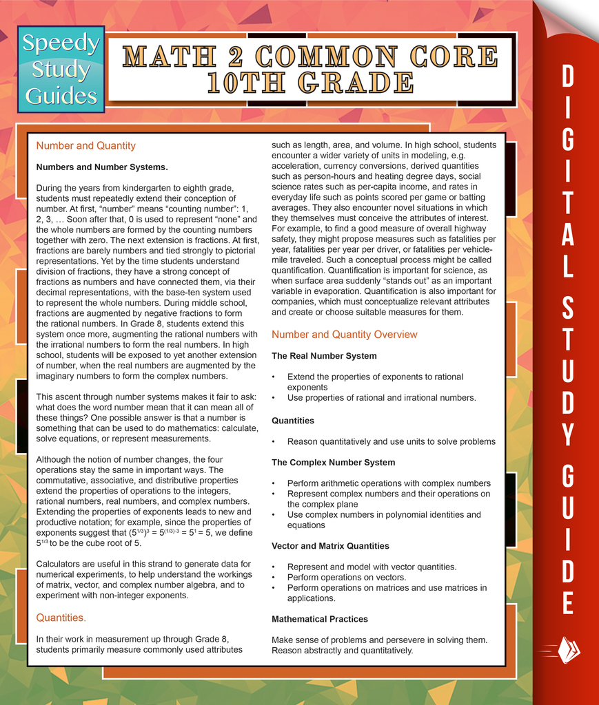 Math 2 Common Core 10th Grade (Speedy Study Guides) by Speedy ...