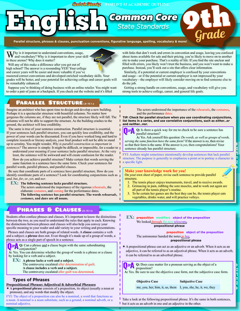 English Common Core 9Th Grade by BarCharts Publishing, Inc. (Ebook ...