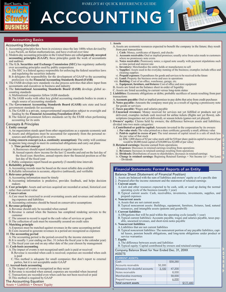 Accounting 1 by BarCharts, Inc. (Ebook) - Read free for 30 days