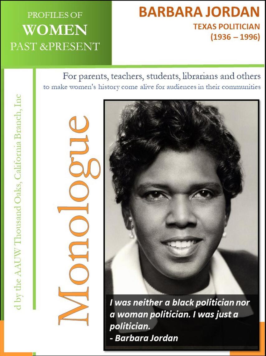 Profiles of Women Past & Present – Barbara Jordan, Texas Politician ...